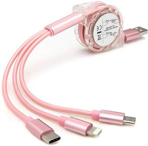 SANNO WORLD USB Type C Cable 2 A 1.20001200432 m 3-in-1 Retractable USB ...