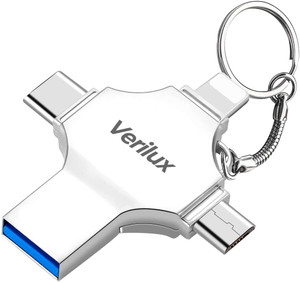 Verilux Flash Drive 64GB 4 in 1 Pendrive with Light-ning, Micro USB ...