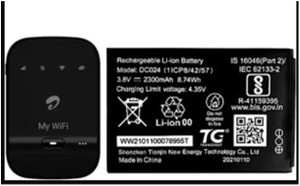 Airtel hotspot AMF3111WW DC024 HOTSPOT Battery 2300mAh Battery Data ...