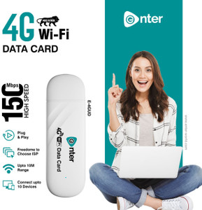 Enter 4G USB WI-FI SIM MODEM GREEN SIM DATA CARD (E-4GUD) 150 Mbps Data ...