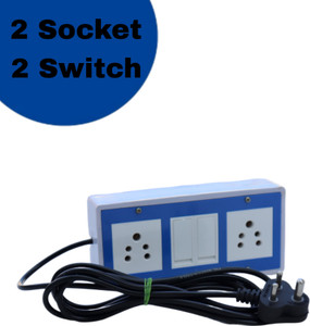 KHOPALA 2 Socket 2 Switch Board with 3 Yard wire 2 Socket Extension ...