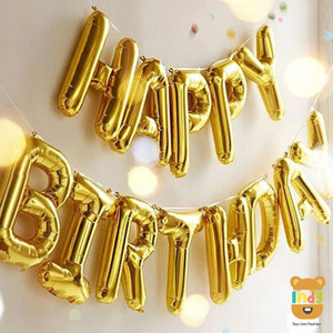 Flipkart.com | Pranay Solid Happy Birthday 13 Letters Metallic Golden ...