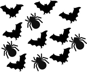 Party Decor Mall Black Spider And Bat Halloween Cutout Price in India ...