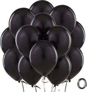 Party Spritz Black 100 Pack 12 inch Round Helium Balloons for Black ...