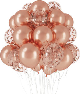 Party Spritz Pink 50pcs Rose Gold Balloon Metallic Balloons and ...