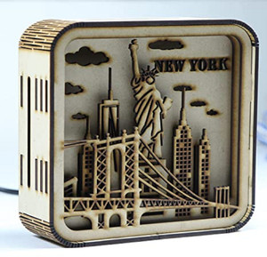 Trench Showpiece LED Light Box / New York Natural Views Design / 3D ...