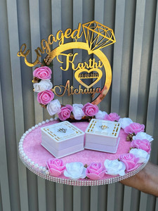 Creative Horizon Artificial Flower Design Engagement Ring Tray Platter ...