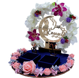 the bride made engagement ring platter with first letter of name Wood ...
