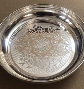 WHITE LOTUS FANCY PLATES (8 INCHES ) Silver Plated Decorative Platter ...