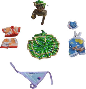 Kanha combo of 4 laddu ji cotton dress/nikker suit/langoti/bib suit(any ...