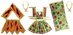 AVCREATION Shiv Parvati Dress, made of Silk Cloth. Size: Choli 7.5 Inch ...