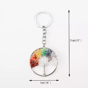 Fikup Tree of life Key chain Handcrafted made with Natural seven Chakra ...