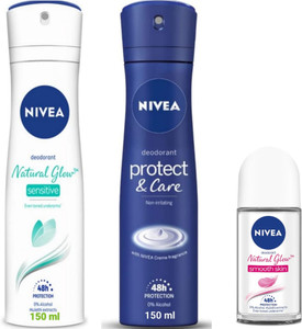 NIVEA Deo - Natural Glow Sensitive ,Protect & Care Women & NG Smooth ...