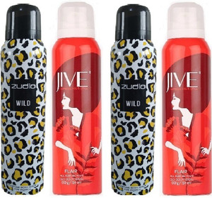 zudio WOMEN -2 ,JIVE FLAIR -2 PACK OF 4 Body Spray - For Men & Women ...