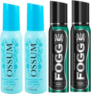 FOGG MOBILE PACK 2 CHERISH AND 2 RUSH MOBILE PACK OF 4 25 ML Body Spray ...