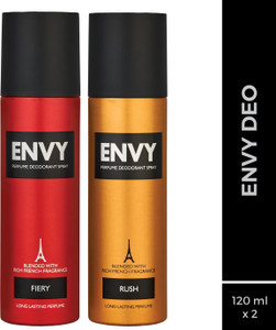 Envy Fiery and Rush Body Deo (120 ml x 2) Deodorant Spray - For Men ...