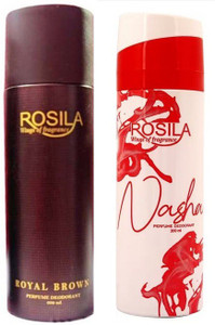 Rosila 1 ROYAL BROWN & 1 NASHA DEODORANT ,200ML EACH, PACK OF 2 ...