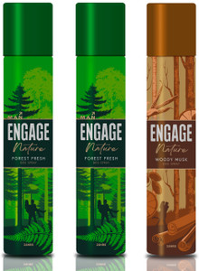 Engage Nature Deo: 2 Forest Fresh & 1 Woody Musk (150ml X 3) Deodorant ...