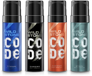 Wild Stone CODE Chrome, Copper, Steel & Titanium No Gas Deodorant for ...