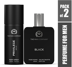 THE MAN COMPANY Black & Bold Perfume Duo - 150 ml, 50 ml Body Spray ...