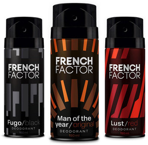French Factor MOY Original, Lust Red & Fugo Black Deodorant For Men ...