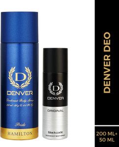 DENVER Pride Body Deo 200 ml & Black.code Nano 50 ml Deodorant Spray ...