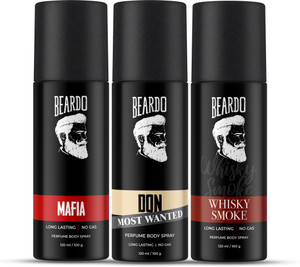 BEARDO Long Lasting Deo Sprays Combo for Men | Whiskey Smoke, Mafia ...
