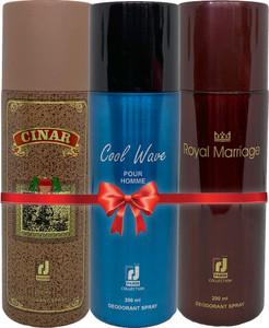 R J PARIS Cinar, Cool Wave, Royal Marriage Body Deo Spray Long Lasting ...