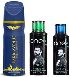 PARK AVENUE Good Morning+One8 Fresh/Aqua Perfume Body Spray - For Men ...