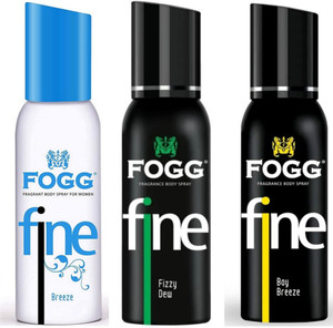 FOGG Fine Breeze 120ml, Fizzy Dew 120ml, Bay Breeze 120ml ( Pack of 3 ...