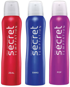 Secret Temptation Pop, Swag & Zeal Long Lasting Body Spray| Deodorant ...