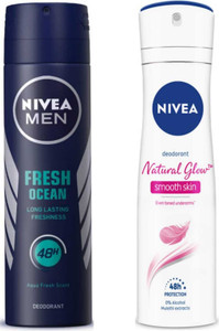 NIVEA Fresh Ocean Deo and NG Smooth Skin Deo set of 2pc Deodorant Spray ...