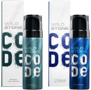 Wild Stone CODE Steel & Titanium (150 ml each) Perfume Body Spray - For ...