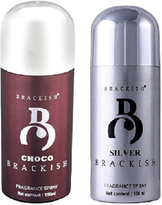 Brackish CHOCO+SILVER DEODORANT SPRAY 150ML SET OF 2 PCS Deodorant ...