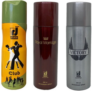 R J PARIS CLUB + ROYAL MARRIAGE + VICTORY Deodorant Spray - For Men ...