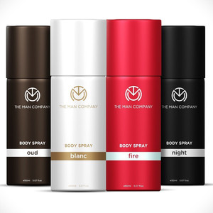 THE MAN COMPANY Blanc, Fire, Night & Oud Deodorant Set | Long-Lasting ...