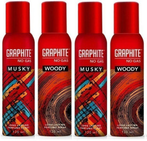 GRAPHITE WOODY-2 AND MUSKY -2 PACK OF 4 MKL Body Spray - For Men ...