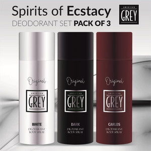 American Grey Deodorant Combo: White, Dark & Carlos Long Lasting ...