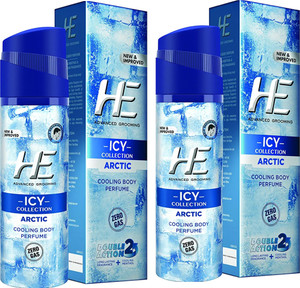 HE Icy Collection Cooling Body Perfume for Men, 120ml (Pack of 2 ...