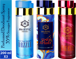 Majestic Perfumes Artist, Dazzle, Fierce (600ml pack of 3) Perfume Body ...