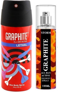GRAPHITE LETHAL150ML,STORM100ML PACK OF 2 Deodorant Spray - For Men ...