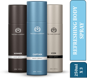 THE MAN COMPANY Captain, Winner and Icon 3 x 250ml | Long-Lasting ...