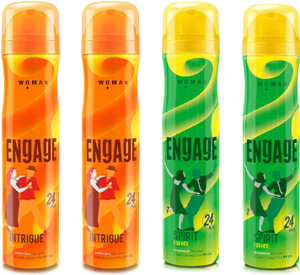 Engage Deo Combo, 2 Intrigue for Her (150ml) & 2 Spirit for Her (150ml ...