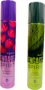 Engage Spirit Fresh Woods & Blissful Body Spray Man & Woman Perfume ...