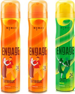 Engage Deo Combo 2 Intrigue for Her 150ml & 1 Spirit for Her 150ml ...