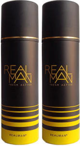 Real Man FRESH ACTIVE PACK OF (2X150ML) Body Spray - For Men & Women ...