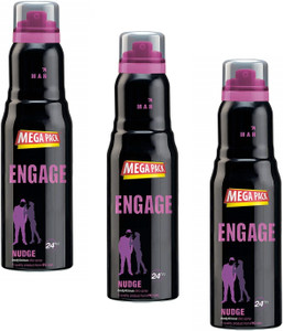 Engage Nudge Deodorant for Men, Spicy and Woody, 220ML pack of 3 ...