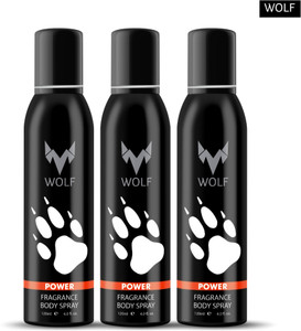 Wolf Power Pack of 3 - No Gas Perfumed Bodyspray for Men- 120 ml*3 ...