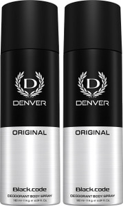 DENVER Black Code Deo Long Lasting Pack Of 2 Deodorant Spray - For Men ...