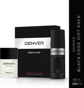 DENVER SRK Signed Black Code Gift Set Combo 200 ml Deodorant + 60 ml ...